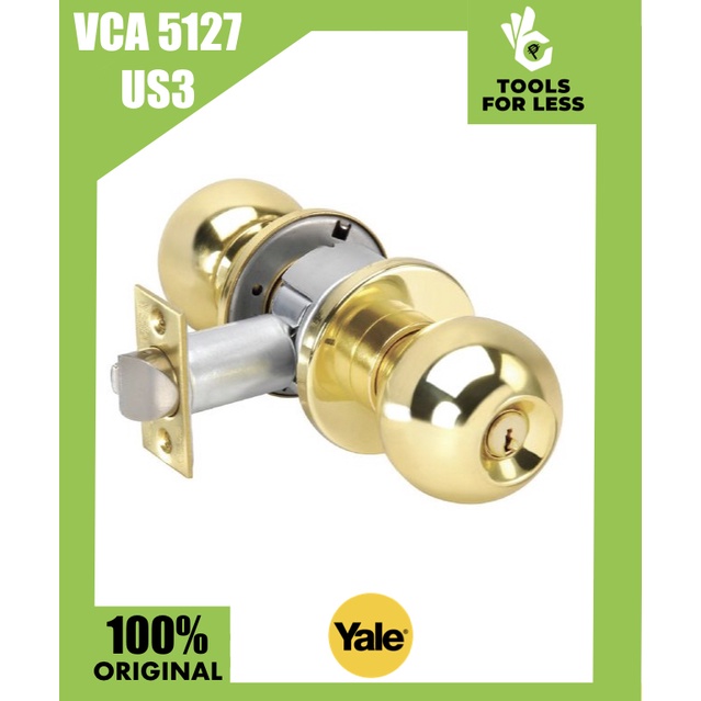 Yale Heavy Duty Entrance Door Knob Lockset Gold VCA5127 US3 | Shopee ...