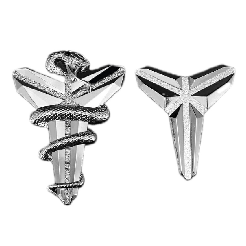 3D Black Mamba Snake Metal Car Stickers Grille Auto Motorcycle Hand ...