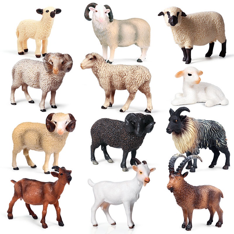 Simulation Poultry Animals Sheep PVC Model Miniature Farm Action ...