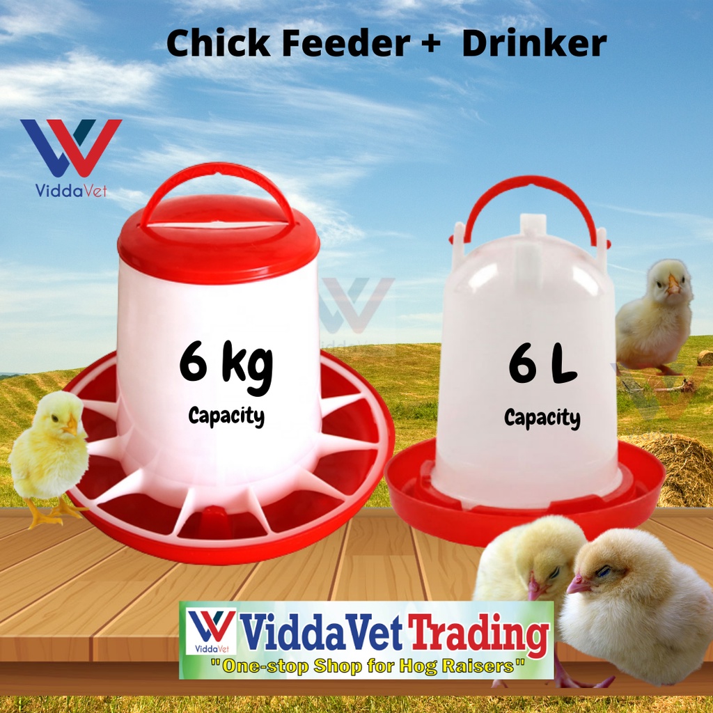 6 Liters Imported chick Drinker + 6 kgs Imported Chick Feeder drinker ...