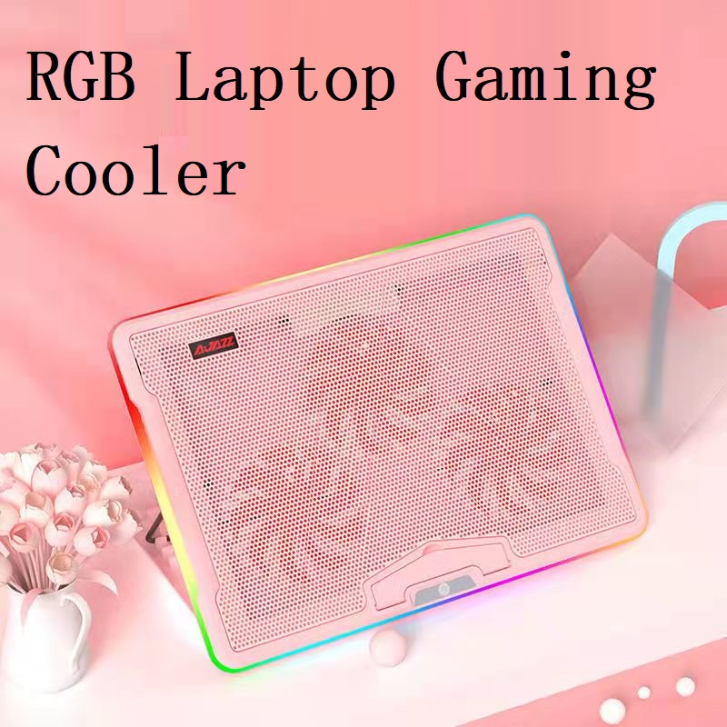 Laptop Cooler RGB Pink Cute Laptop Cooling Bracket Gamer PC Loptop Fan ...