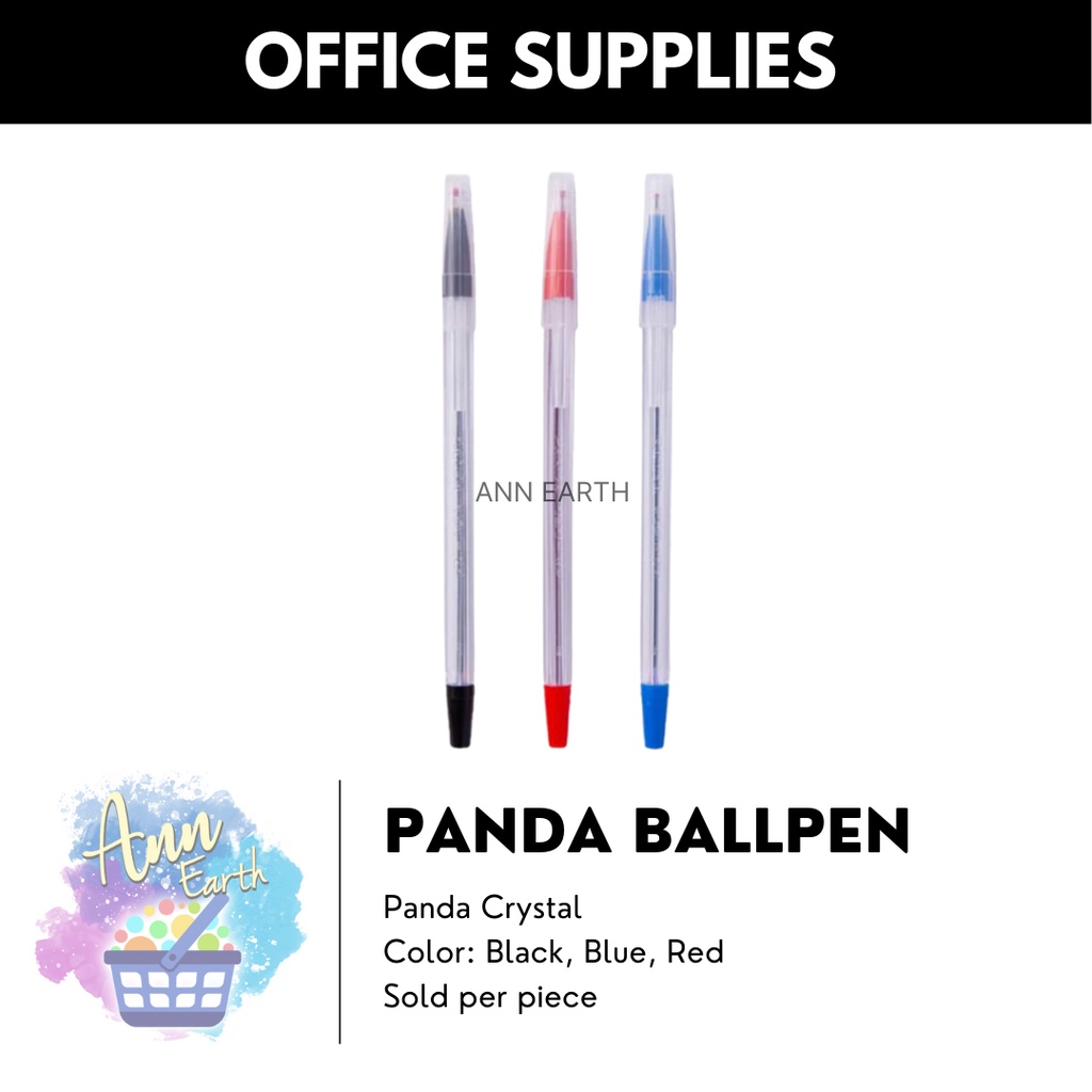 ANNEARTH Panda Ballpen Sold per piece (Black, Red, Blue) | Shopee ...