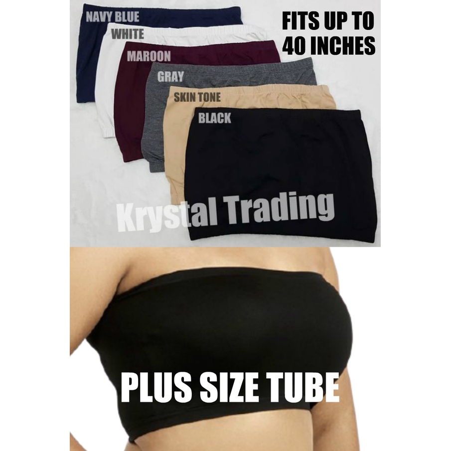 Plus Size Cotton Tube Bra Top for Women - Big size fits up to 40 inches ...