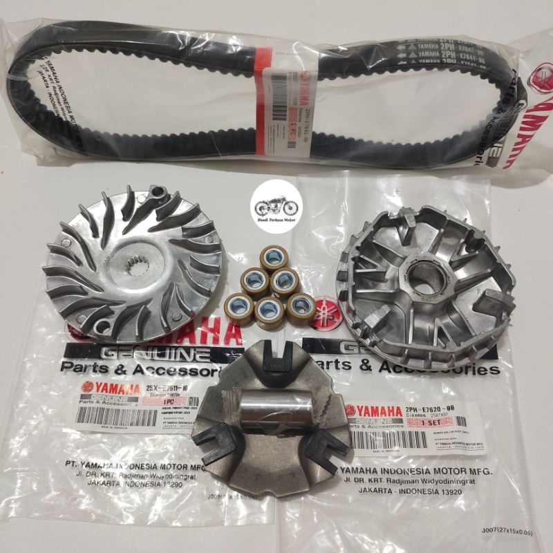 Cvt Van Belt Package + roller Assy Housing Set + roller Fan Yamaha Mio M3 Mio Z Soul GT 125 (2SX ...