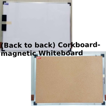 4 ft x 8 ft corkboard / magnetic whiteboard back-to-back wall mount ...