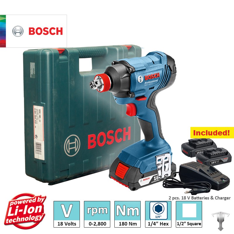 Bosch Gdx 180 Li Professional 18 V Cordless Combi Impact Driver
