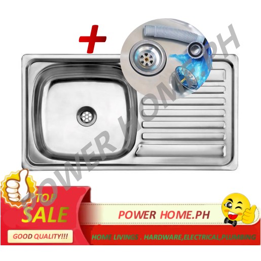 LOW PRICE---Stainless kitchen sink/lababo with drain plate&strainer 4 ...