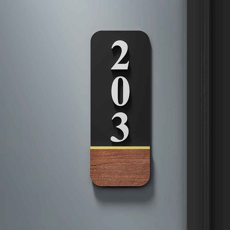 NFXT Wood grain house number plate home custom hotel room number plate ...