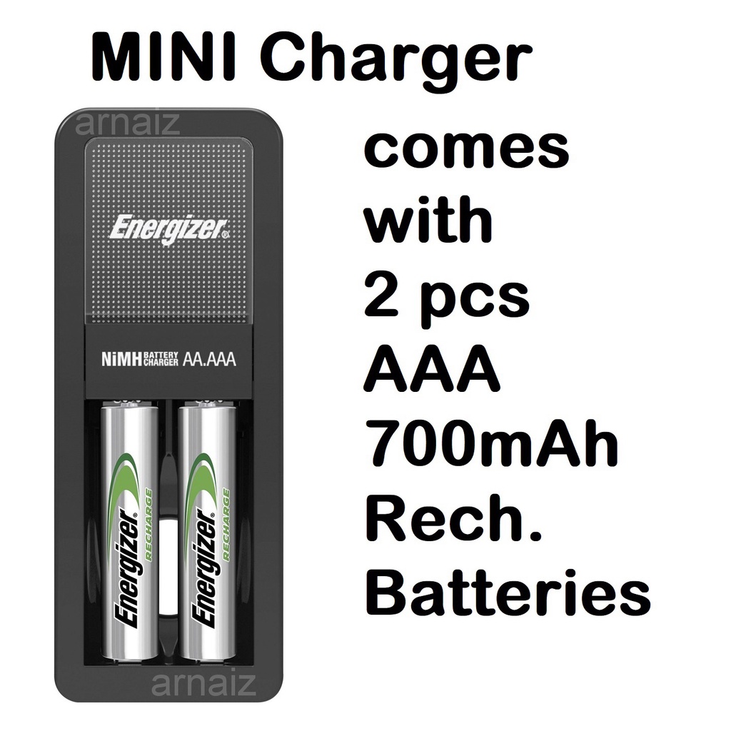 Energizer Mini Charger for AA and AAA Batteries with FREE 2 ...