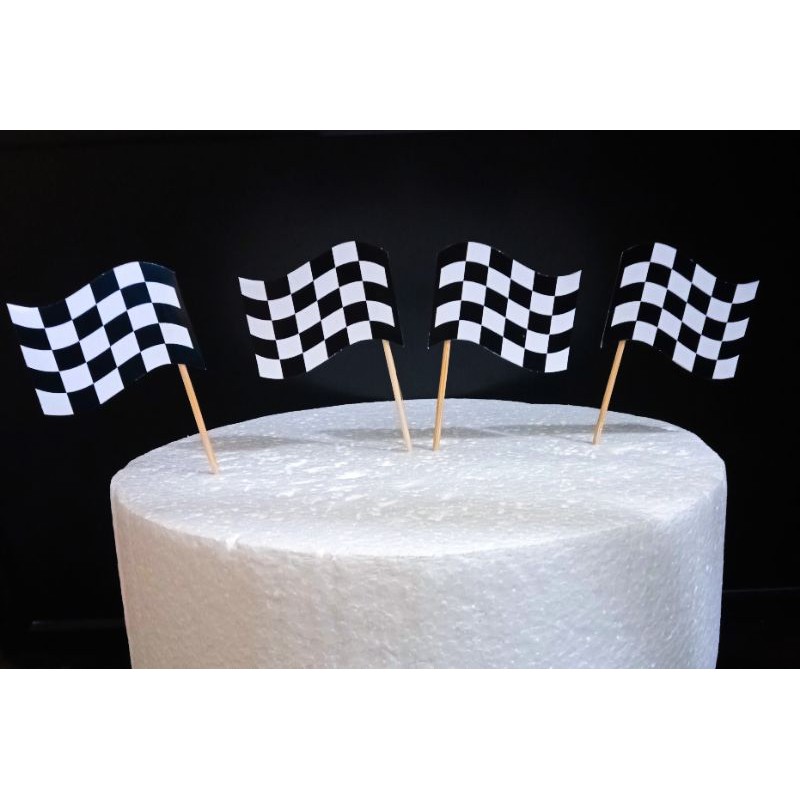 Racing Flag Cupcake Topper (12pcs) | Shopee Philippines