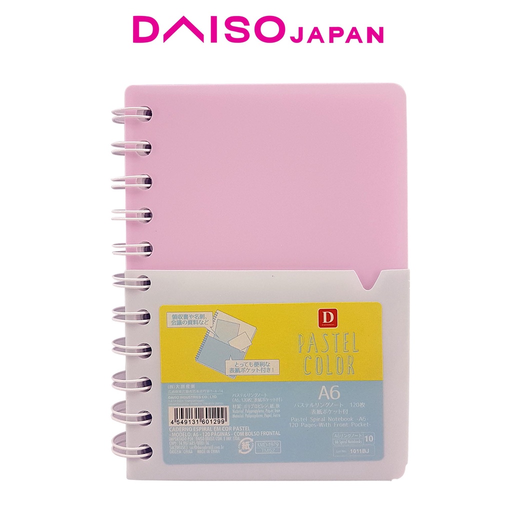 Daiso A6 Pink & Purple Spiral Notebook (120 sheets) | Shopee Philippines