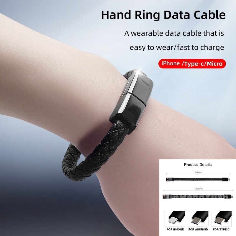 Suitable for iPhone Fashion Wearable Wristband Charger Cable Cord ...