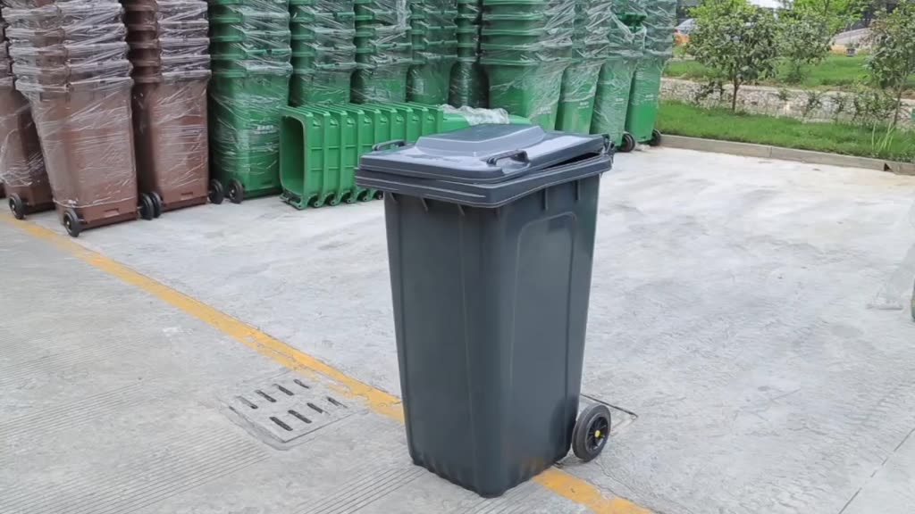 240 Liters Mobile Trash Bin with Cover and Wheels Assorted Colors (EN ...