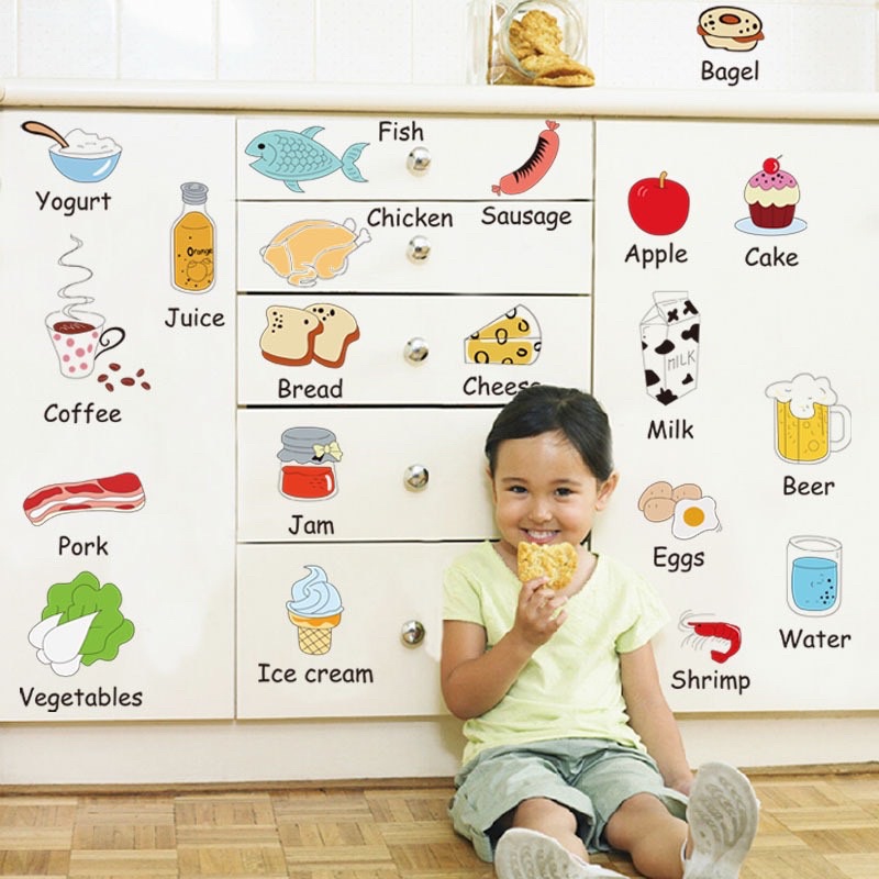 Wall Decal, cute kitchen sticker for children to study | Shopee Philippines