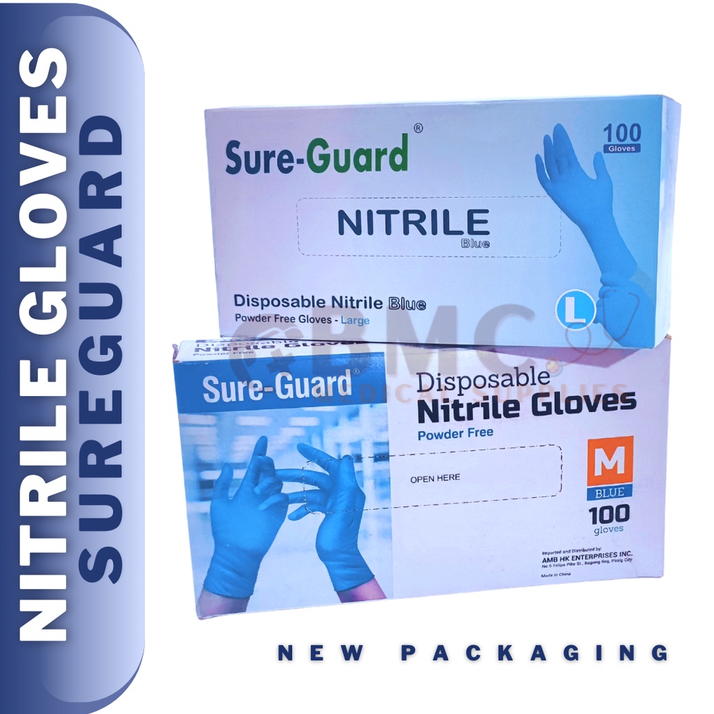 SureGuard Disposable Examination Nitrile Gloves (100's/Box) | Shopee ...