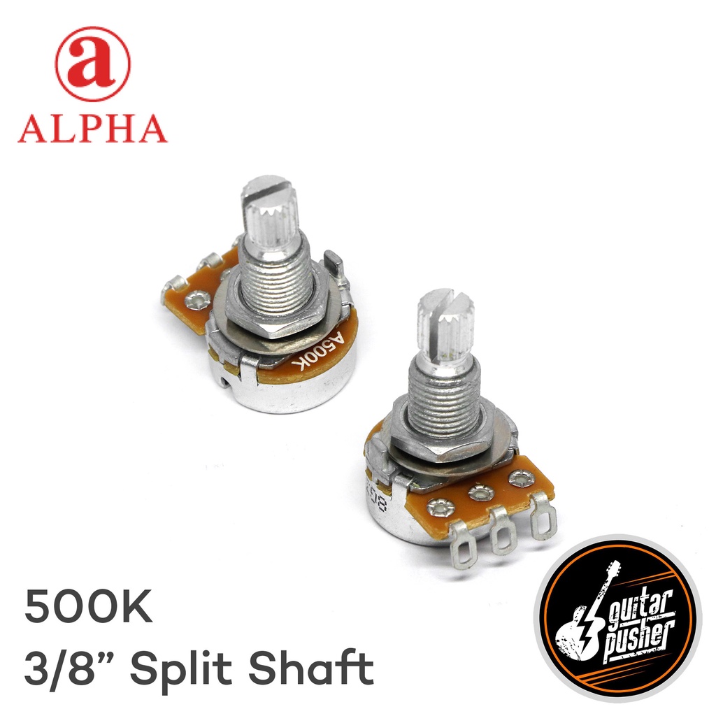 Alpha 500K Mini Potentiometer 3/8 Short Metric Fit 18 Spline Split ...