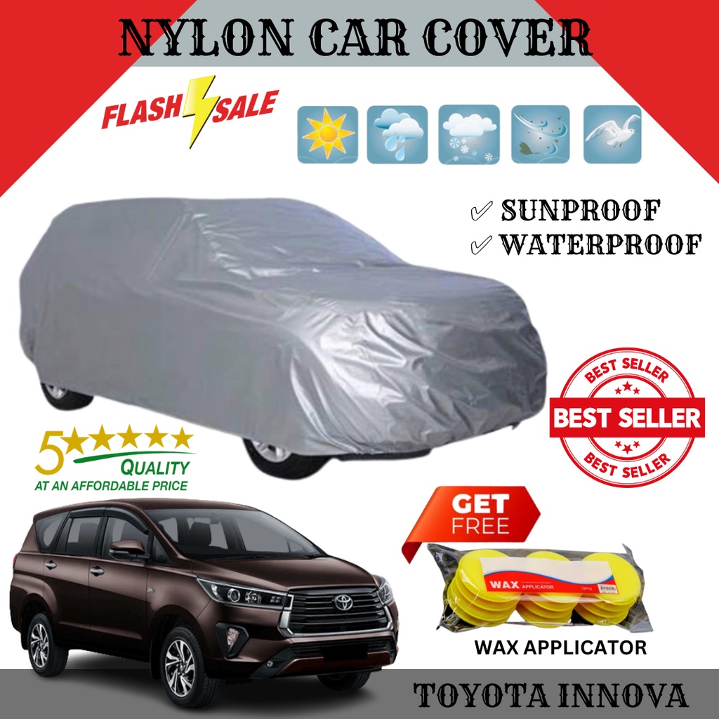 TOYOTA INNOVA CAR COVER NYLON | WATERPROOF | HIGH QUALITY | WITH FREE ...