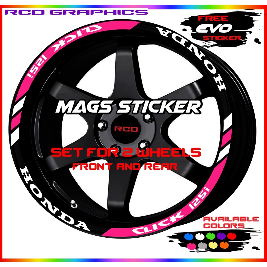 Honda Click 125i mags sticker fit all version set front and rear 2 ...