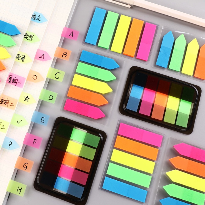 100 Sheets Creative Pure Color Index Stickers Student Tearable ...