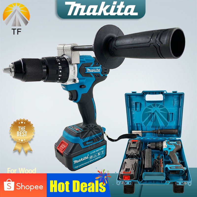 Makita Cordless Impact Drill Driver With 2 Lithium Batteries Brushless ...