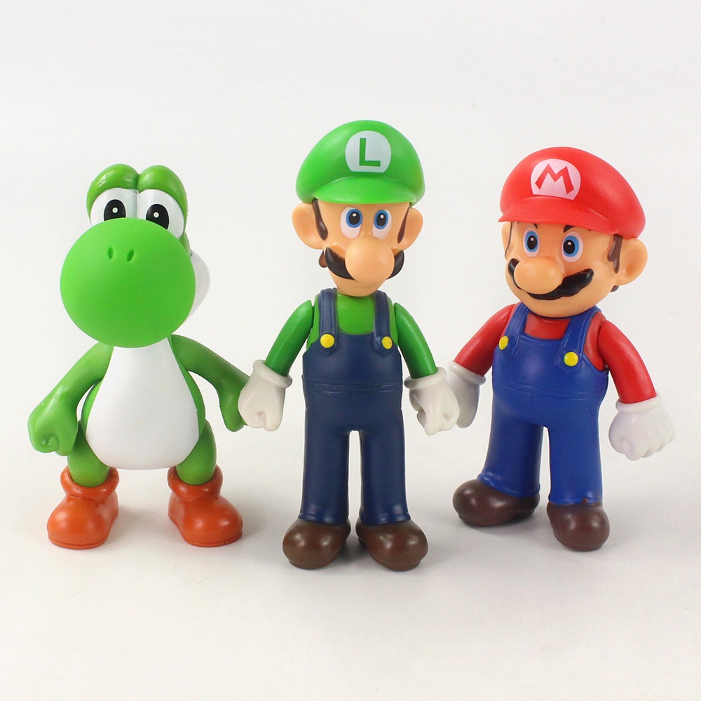 3Pcs/Set Japan Nintendo Game Super Mario Bros. Yoshi Luigi Mario PVC ...