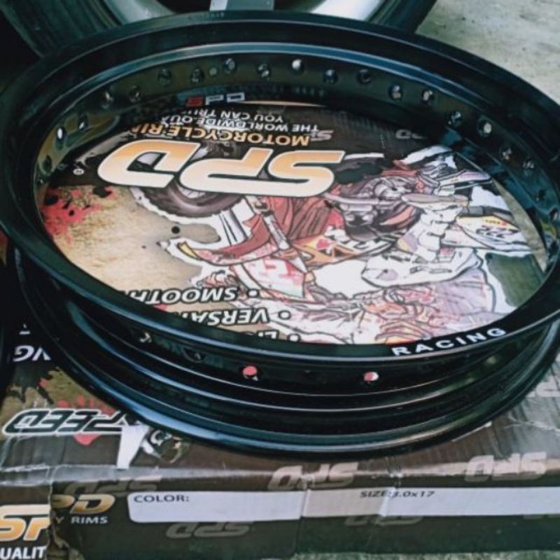 Rims 3.00-17 / 3.00x17 / 36 holes (SPD Racing) 1pc BLACK | Shopee ...