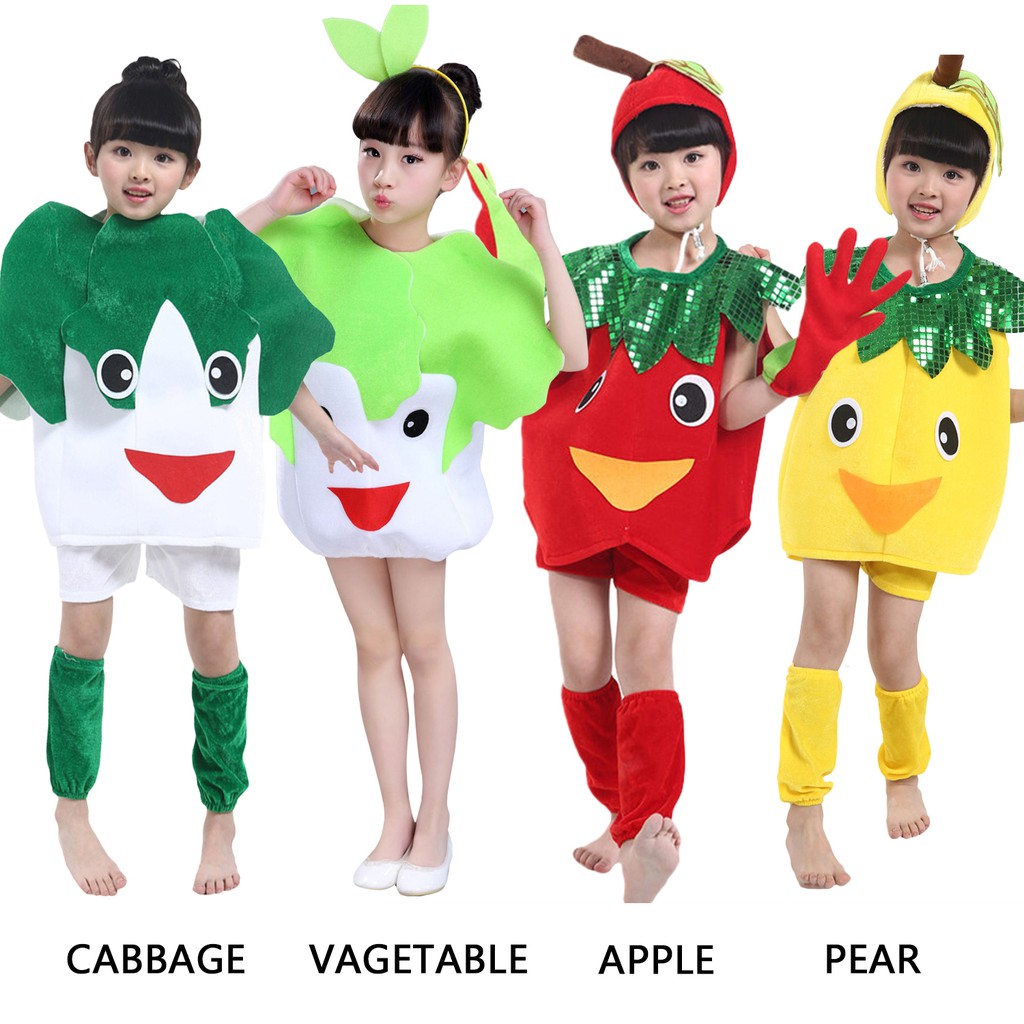 Lolanta Kids Boys Girls Nutrition Month Costume Fruit Vegetable Cabbage Apple Pear Costumes Set ...