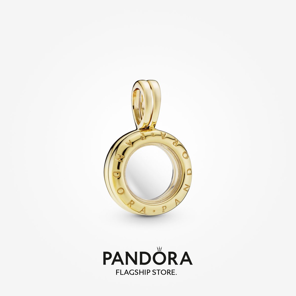 pandora silver charm Pandora 14k Gold-Plated Lockets Logo Dangle Charm ...