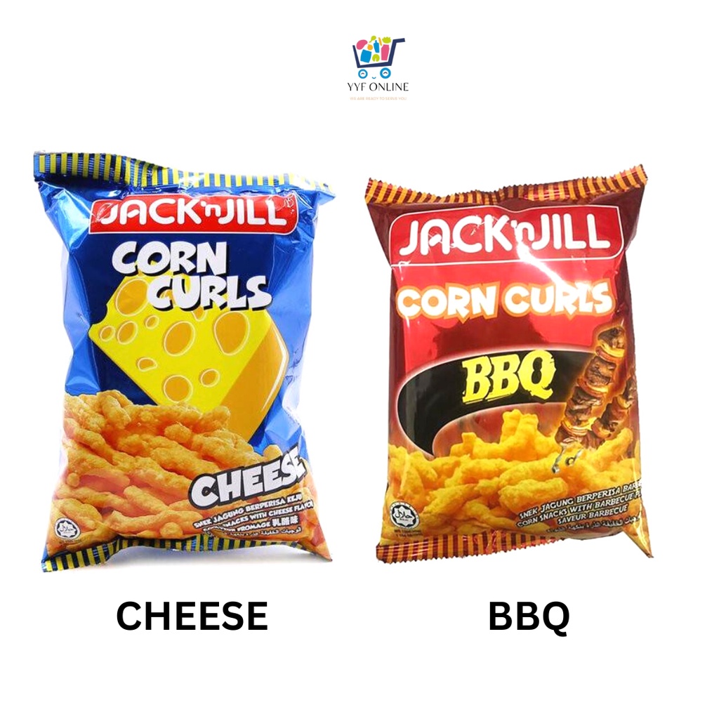 Jack'n Jill Snack Corn Curls Cheese & BBQ / Cheese Flavored Corn Snack ...