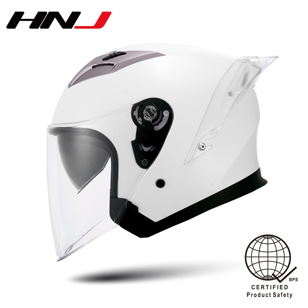 916 HNJ Motorcycle Helmets Half Face Motor Helmet Dual Visor | Shopee ...