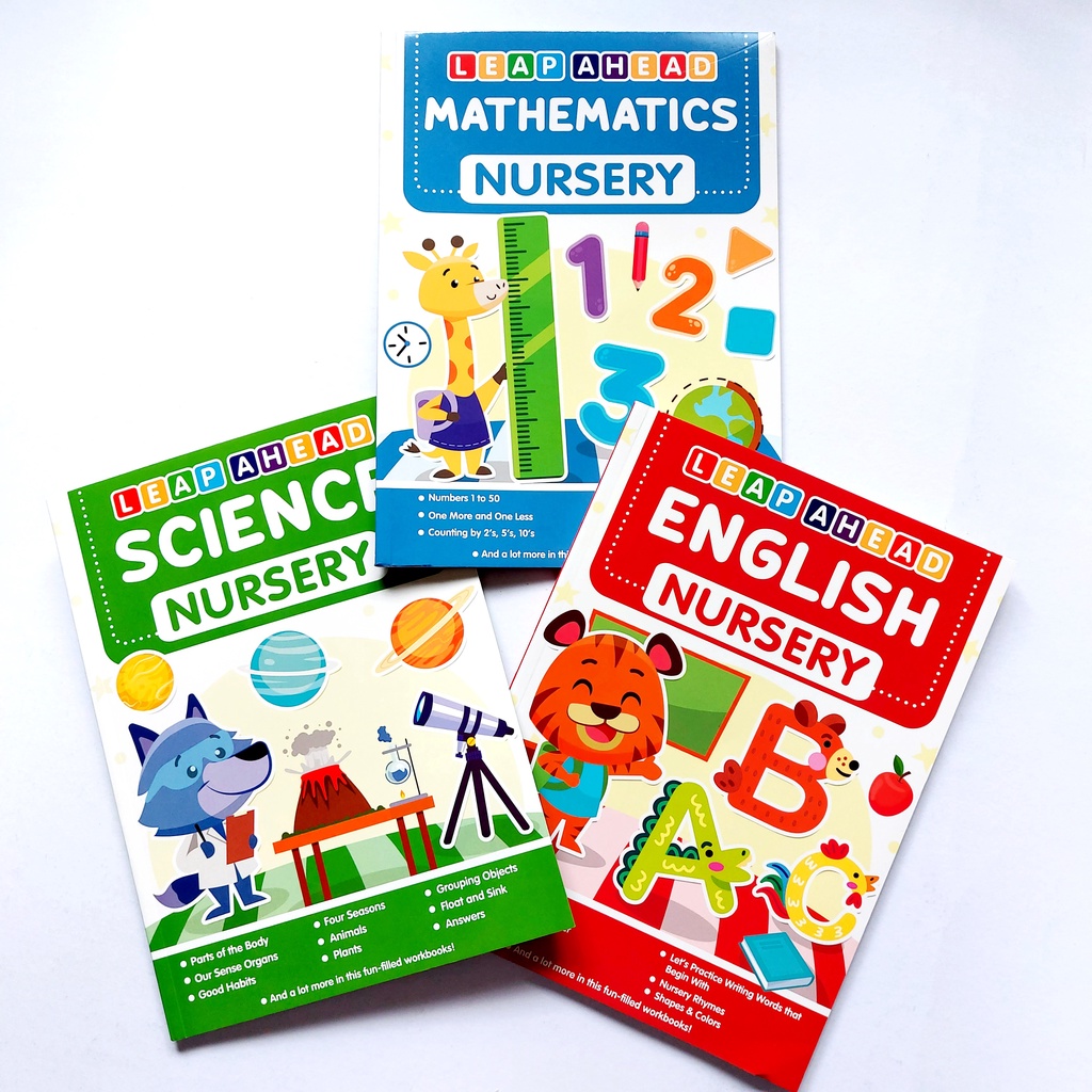 Leap Ahead Workbooks for Nursery Series - English, Math, Science ...