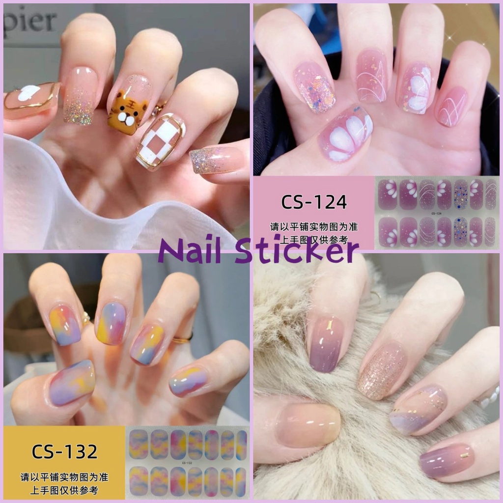 14pcs/set CS Series Cute Nail Sticker Cartoon Fashion Tearable and ...