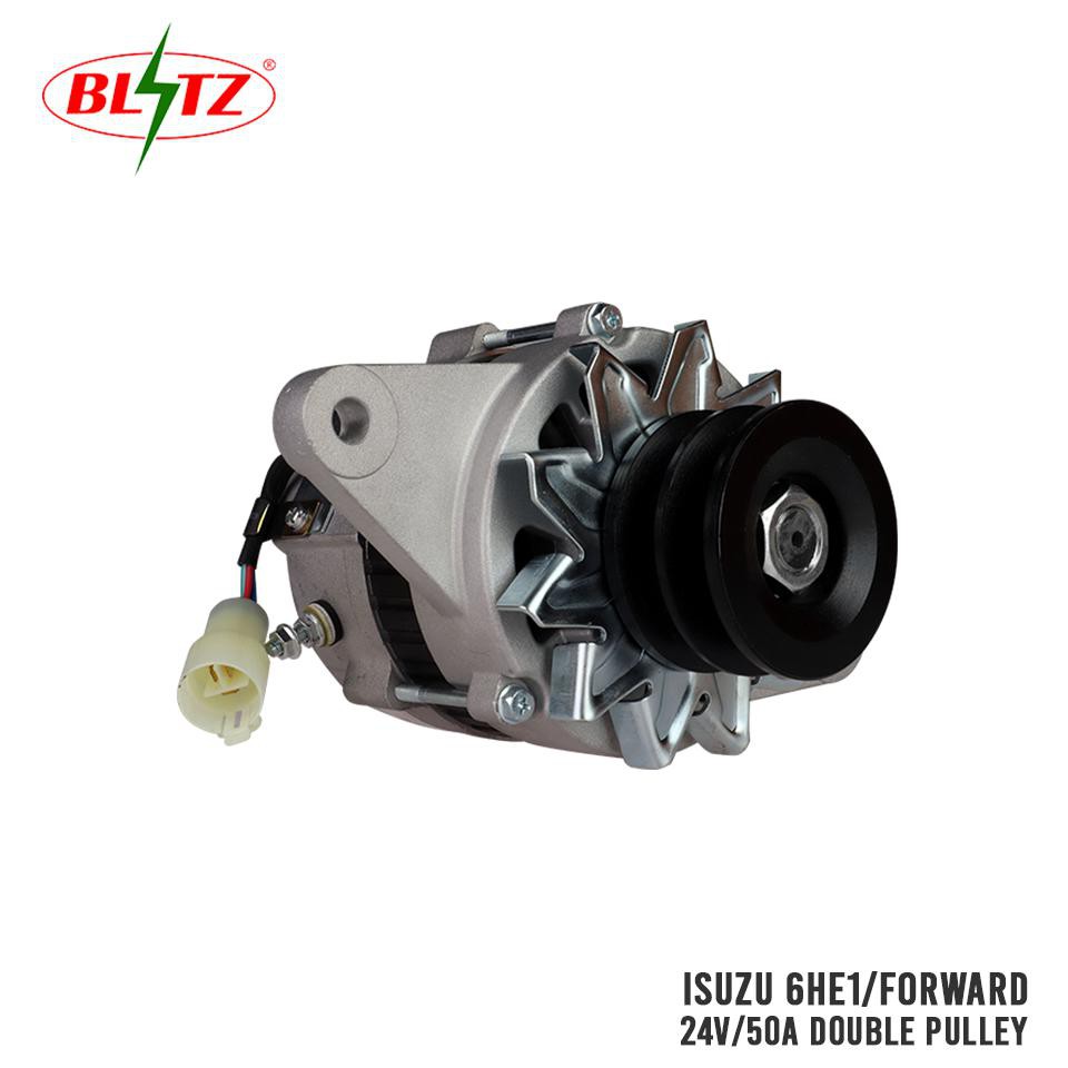 ISUZU 6HE1 FORWARD 24V 50A DOUBLE PULLEY BLITZ ALTERNATOR ASSEMBLY ...