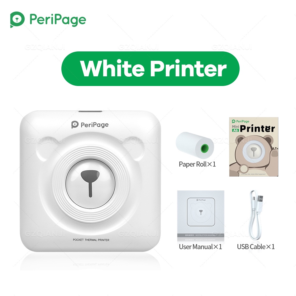 PeriPage A6 304dpi Portable Photo Label Mini Printer Thermal Bluetooth Wireless Printer For ...