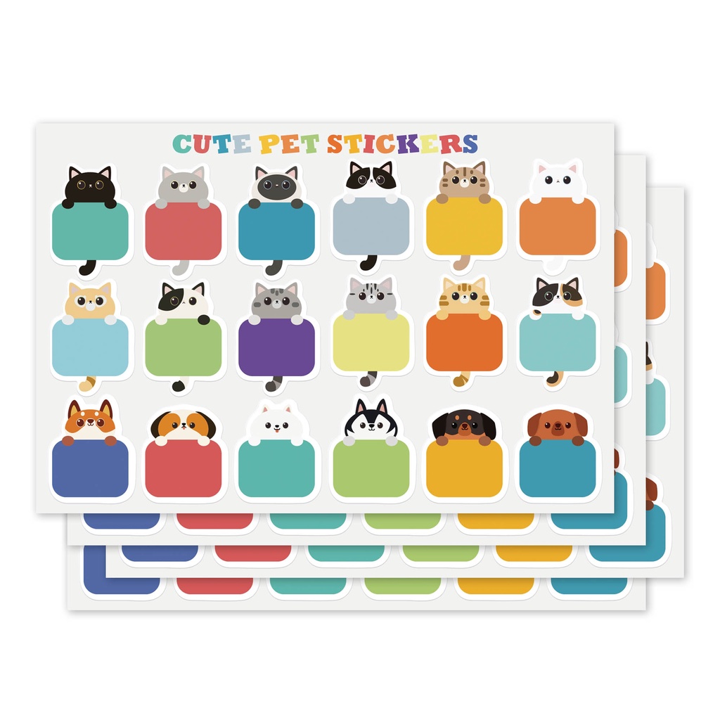 180Pcs Name Sticker Cute Cat labels Stickers Waterproof Personalized ...
