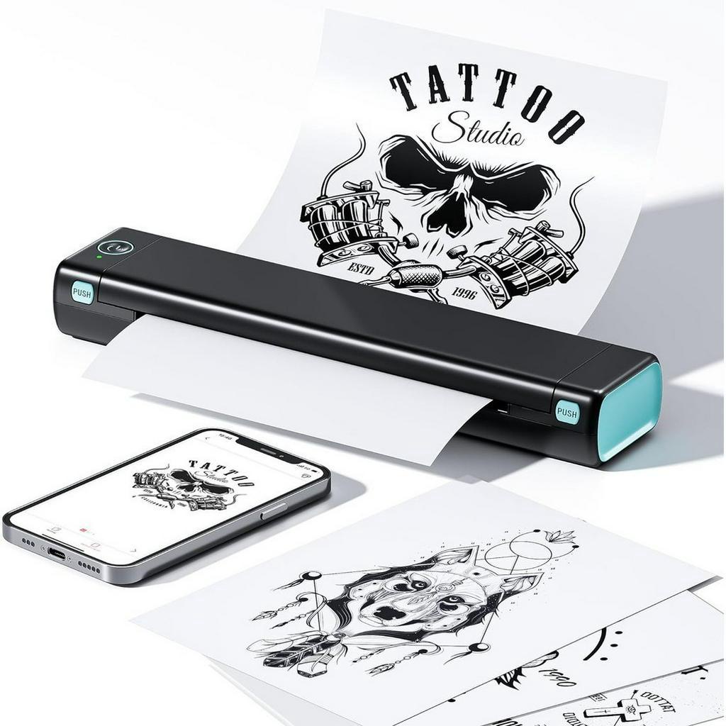 Rechargeable Wireless Tattoo Stencil Machines, Thermal Tattoo Printer ...