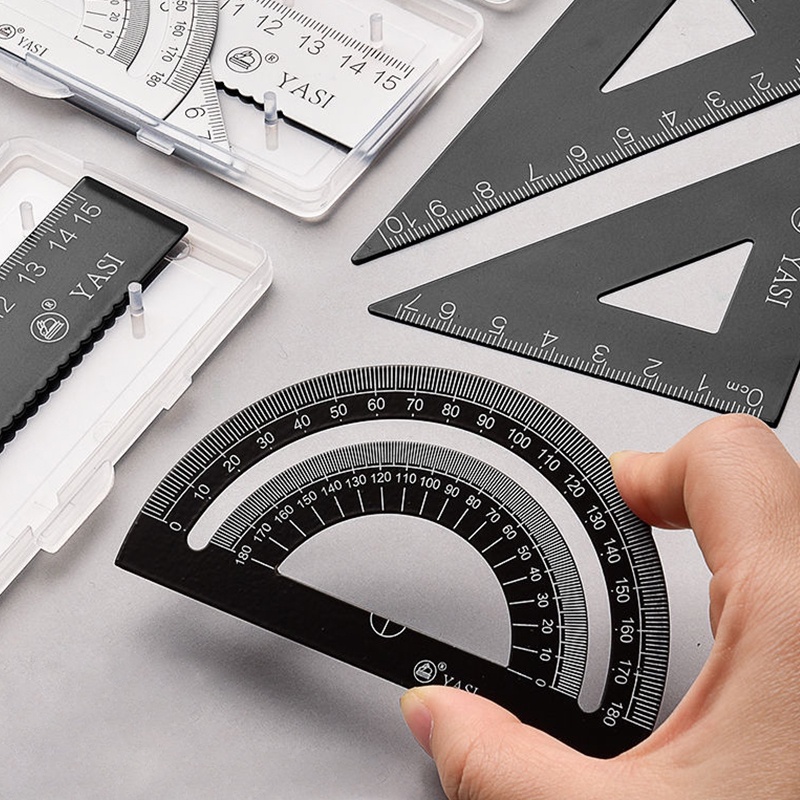 4 Pcs Multi-Szie Concise Metal Ruler Set Multifunction DIY Ruler ...