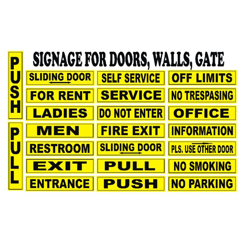 SIGNAGES FOR WALLS GATES DOORS establishment signage yellow Signages ...