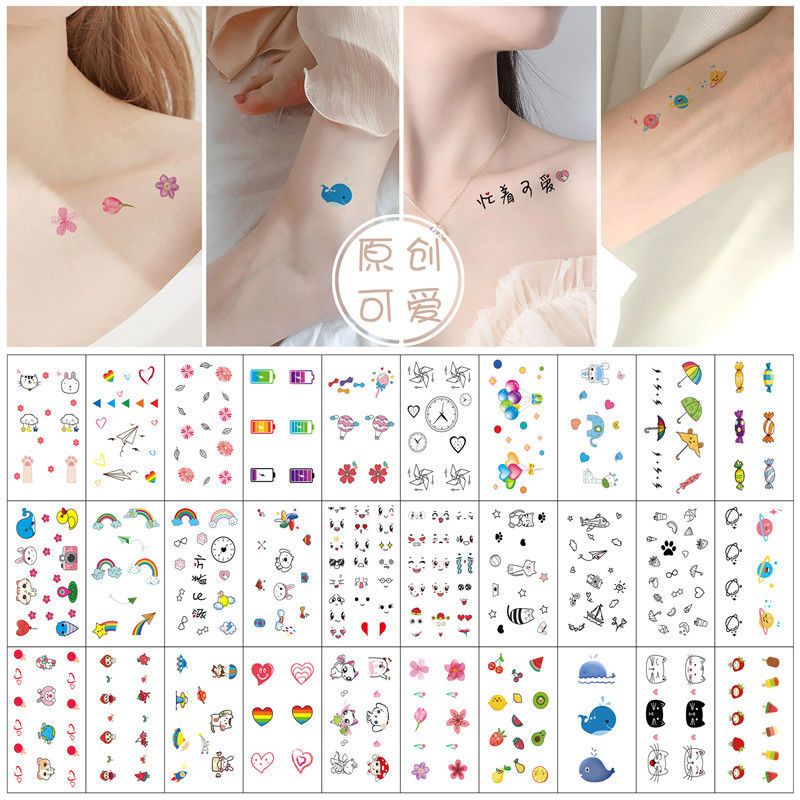Aesthetic Mini Temporary Tattoos Tattoos Size Tatto Neck Back Legs ...