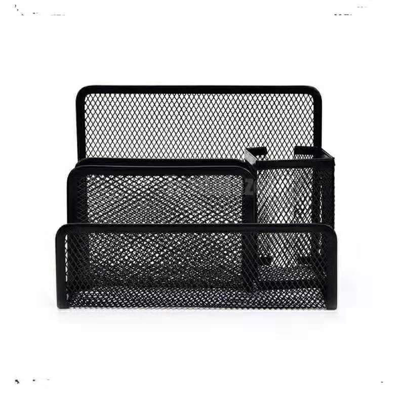 Tbph Black Metal Mesh Office Desk Organizer Set File Tray Pencil ...