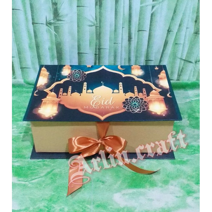 Eid box/ Eid hard box/ Eid al-Fitr hamper box/ ribbon book box | Shopee ...