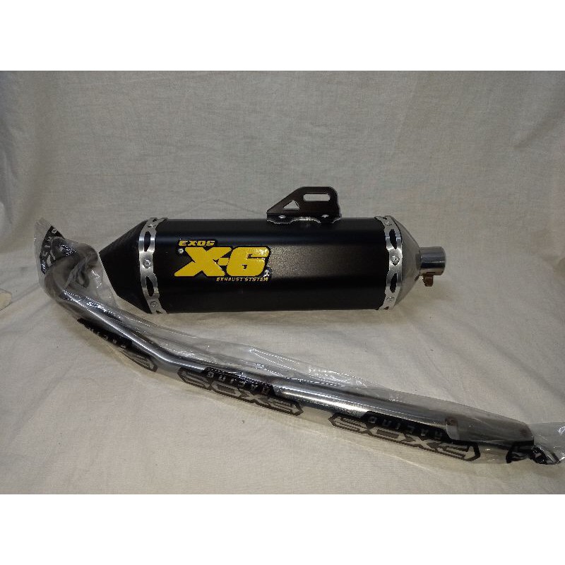 Exos X-6, exhaust pipe for Honda Wave 100 (Black Anodized) | Shopee ...