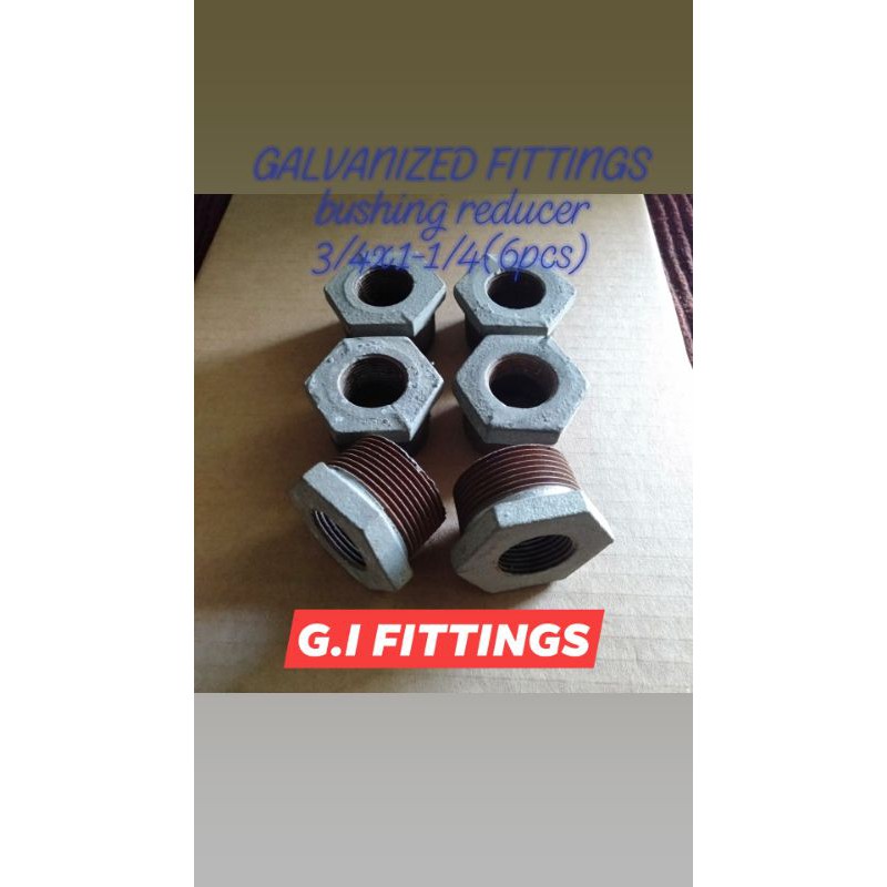 (6 PIECES)GI FITTINGS BUSHING REDUCER 3/4X 1-1/4 | Shopee Philippines