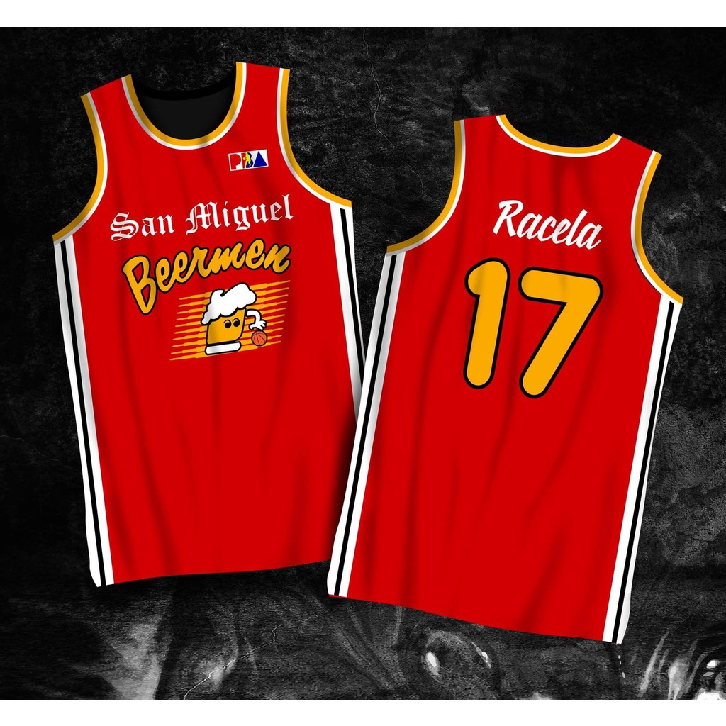 PBA RETRO JERSEY | SAN MIGUEL BEERMEN OLSEN RACELA #17 LIM #9 JERSEY ...
