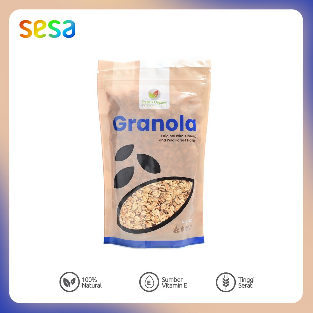 Francis ORGANIC Granola Original W/ Almond & Wild Forest Honey 250gr ...