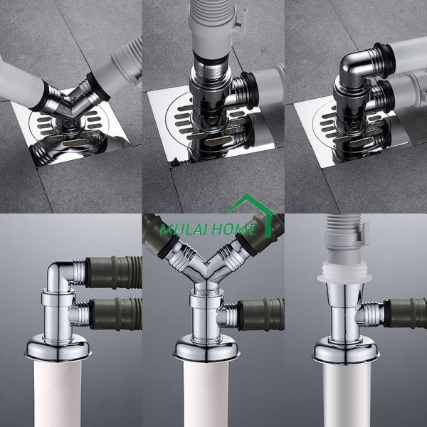 Double Washing Machine Basin Sewer Pipe Drainage Tee Floor Drain ...