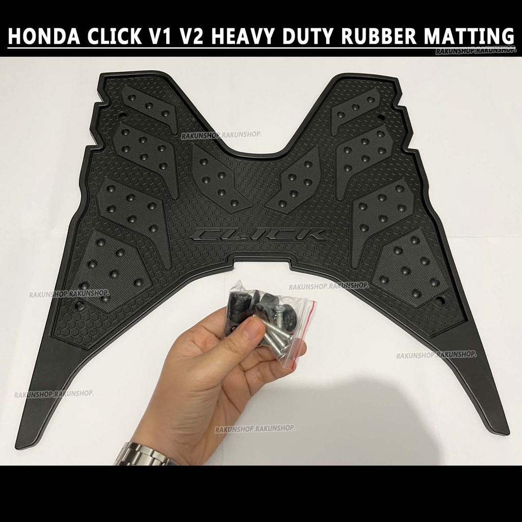 Honda Click V1 V2 Heavy Duty Rubber Matting Triple Black with complete ...