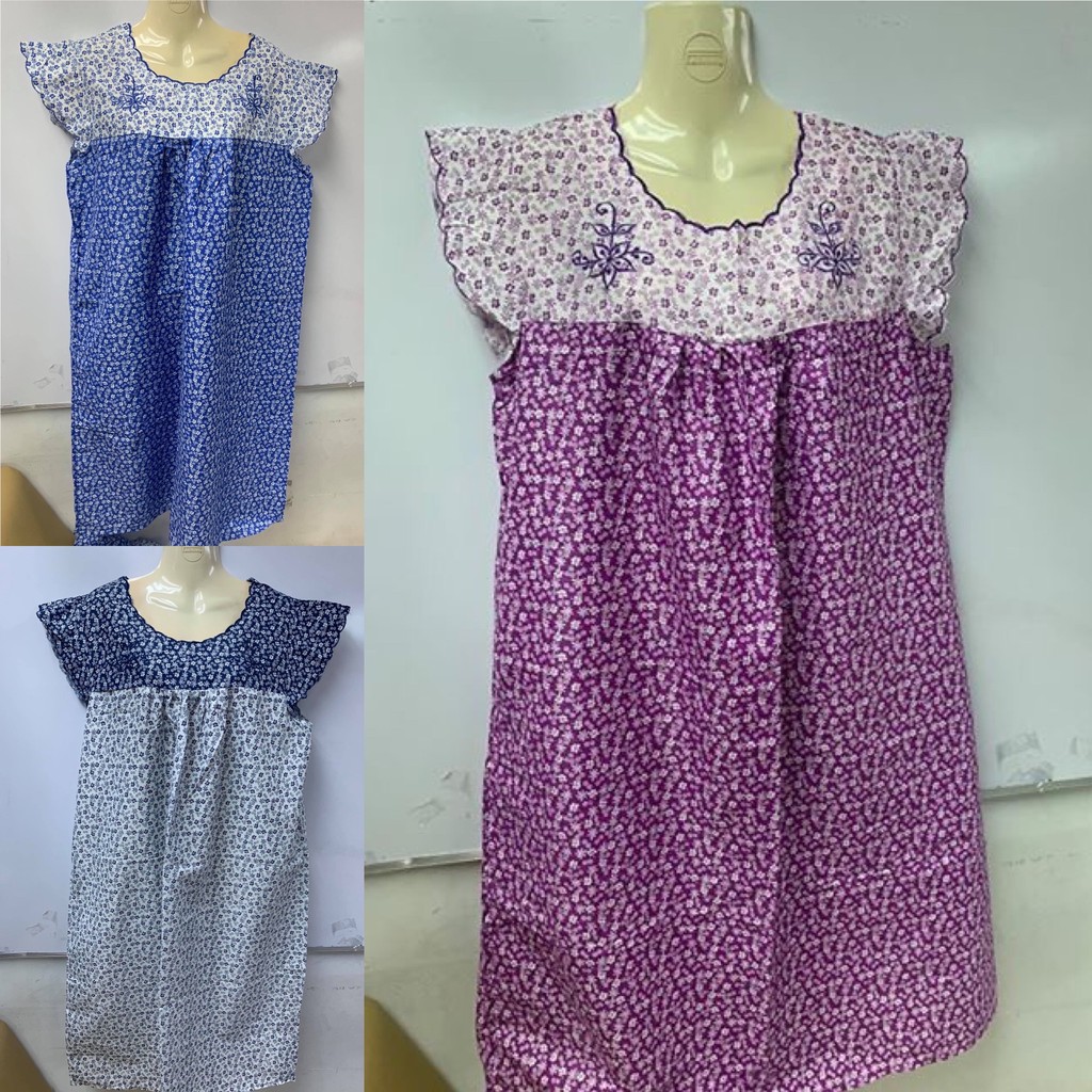 Free Size Cotton Duster Embroidery Pambahay Pantulog Daster Dress ...