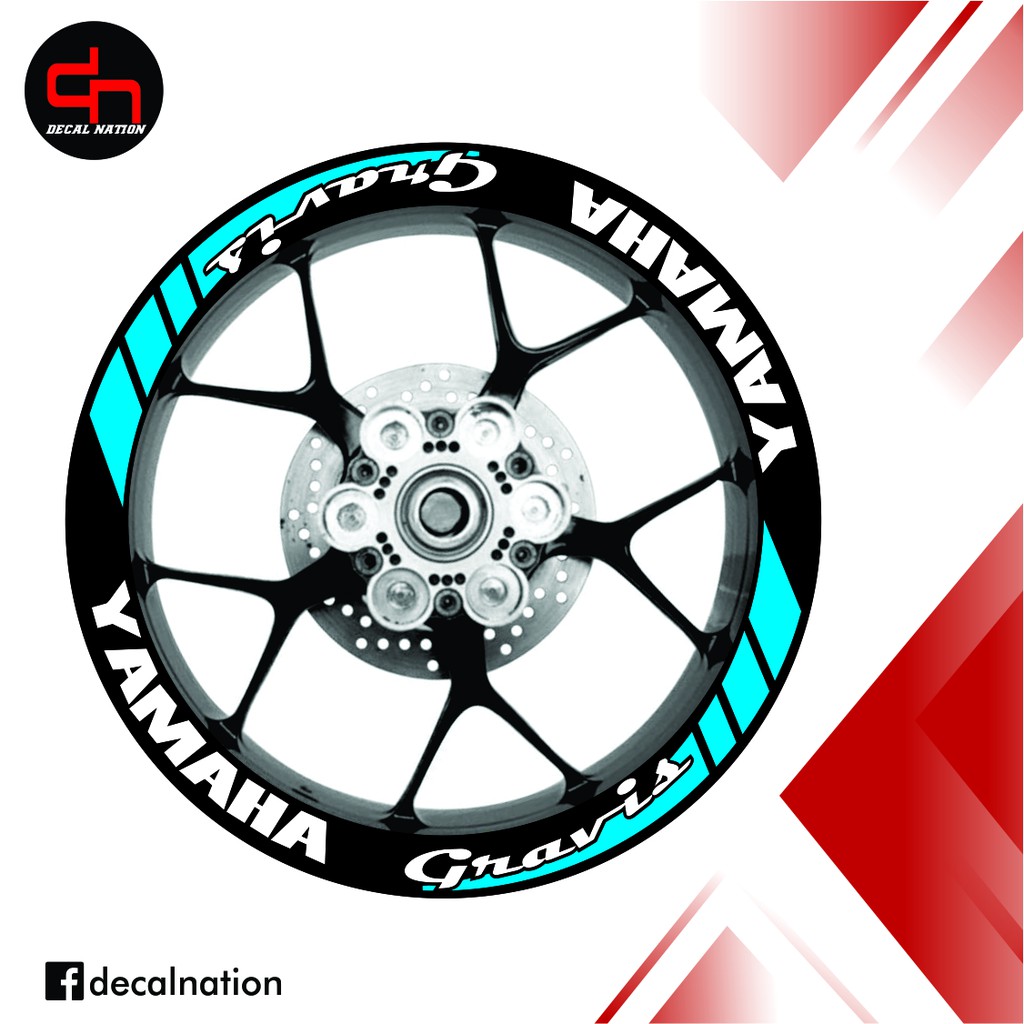 Yamaha Gravis Rim Decals Printed Sticker Weatherproof 2 Pairs | Shopee ...