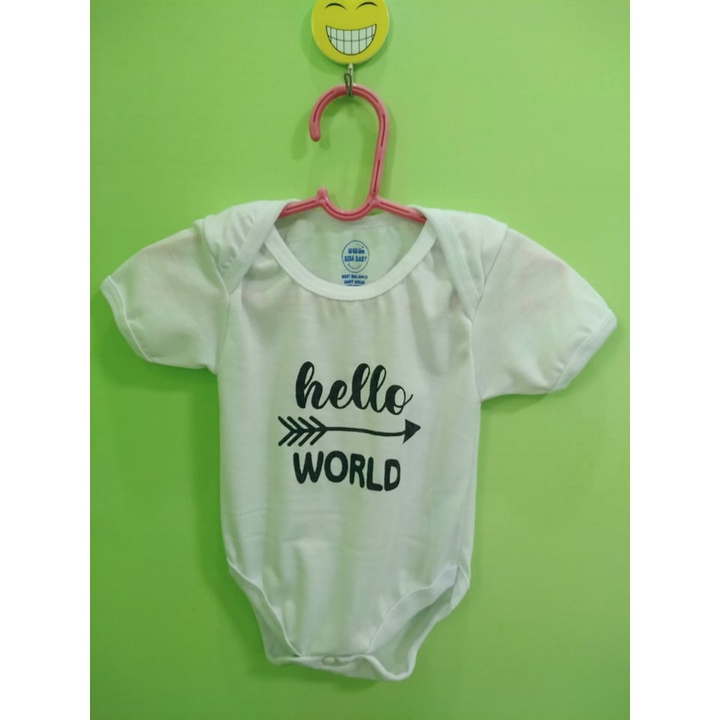 Hello World Baby Onesie Cotton BabiesPregnancy Gender Reveal Printed ...